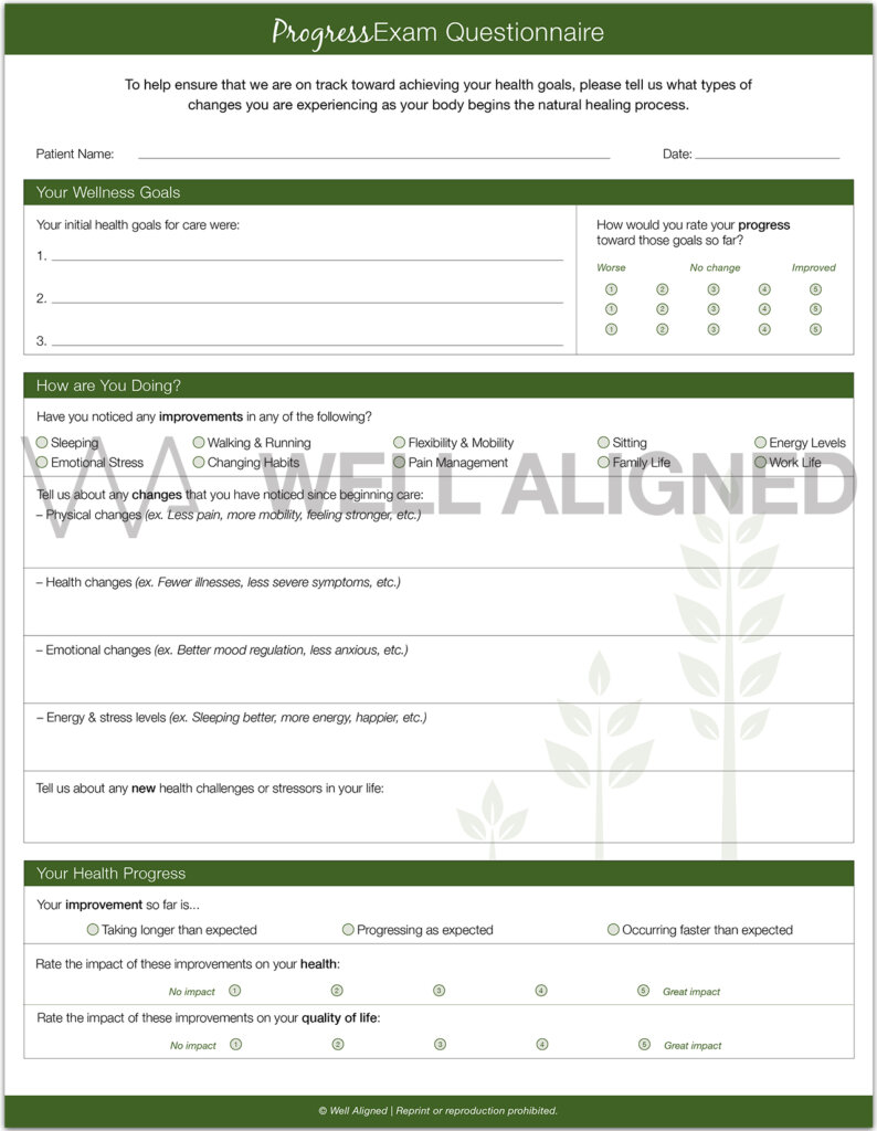 Progress Exam Forms - Well Aligned